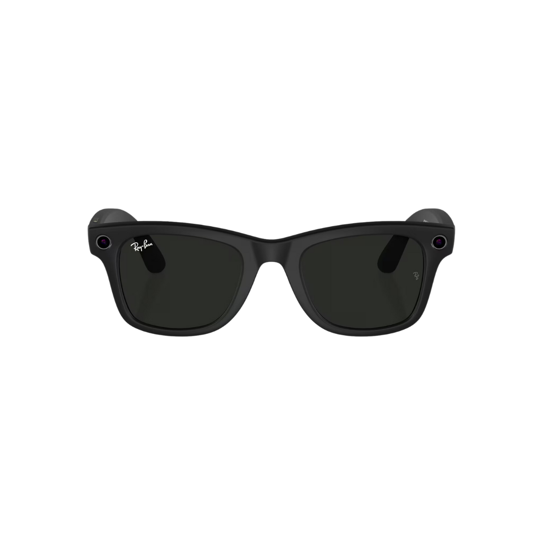 Ray-Ban-Meta Smart Glasses - Wayfarers (Large)- Matte Black/Clear to G